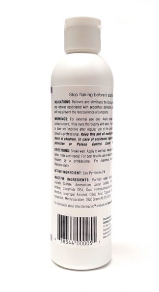 DermaZinc Shampoo, Zinc Pyrithione (0.25%), 8 Fl oz