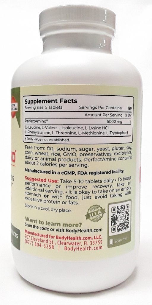 BodyHealth Perfect Amino 600 Tablets - One Stoppe Shoppe...
