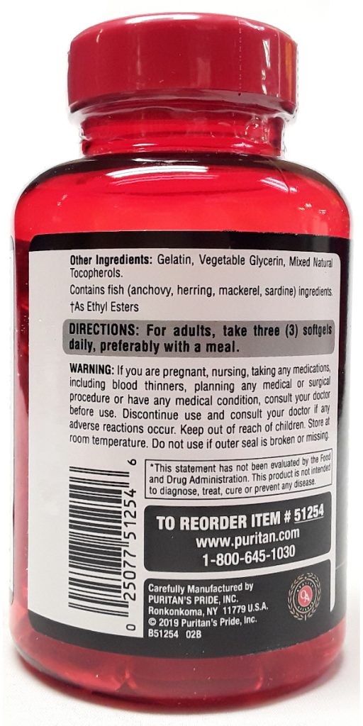 Puritan's Pride Triple Omega 3-6-9 120 softgels