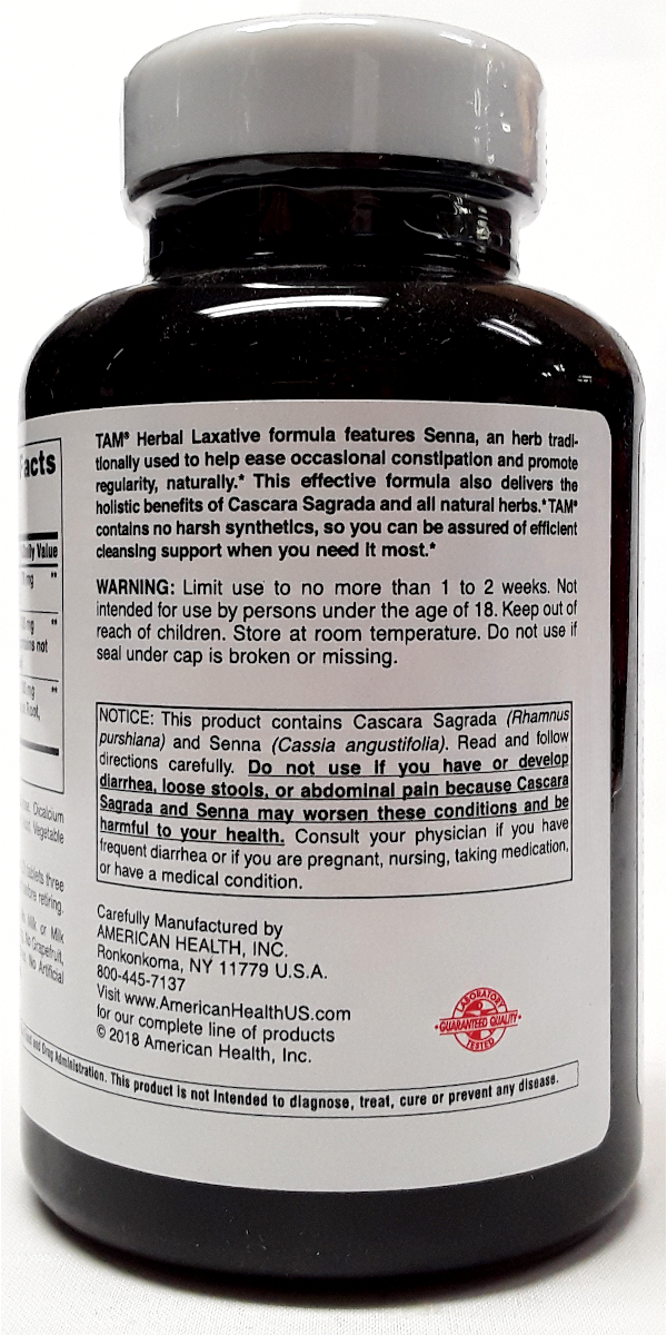 American Health® Tam Herbal Laxative 250 tabs