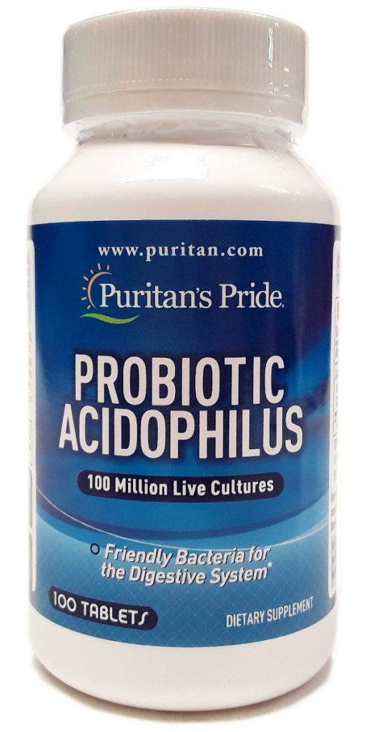 Puritan's Pride Probiotic Acidophilus 100 Million Live Cultures 100 tablets