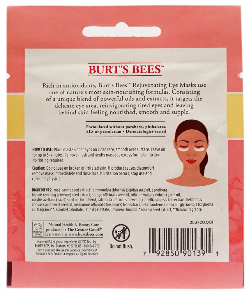 Burt's Bees Rejuvenating Eye Mask, 1 Single Use Application