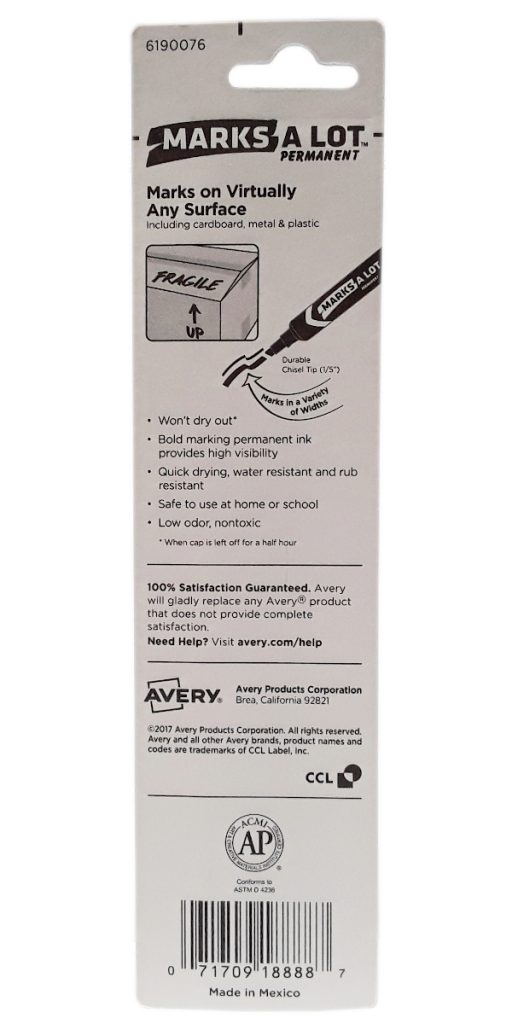 Avery Marks a Lot Permanent Marker Black